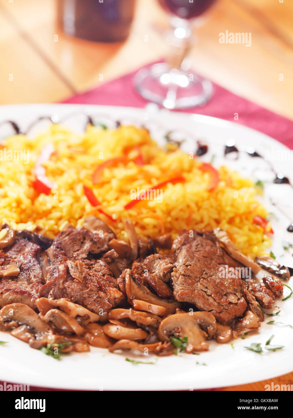 rice with meat Stock Photo - Alamy