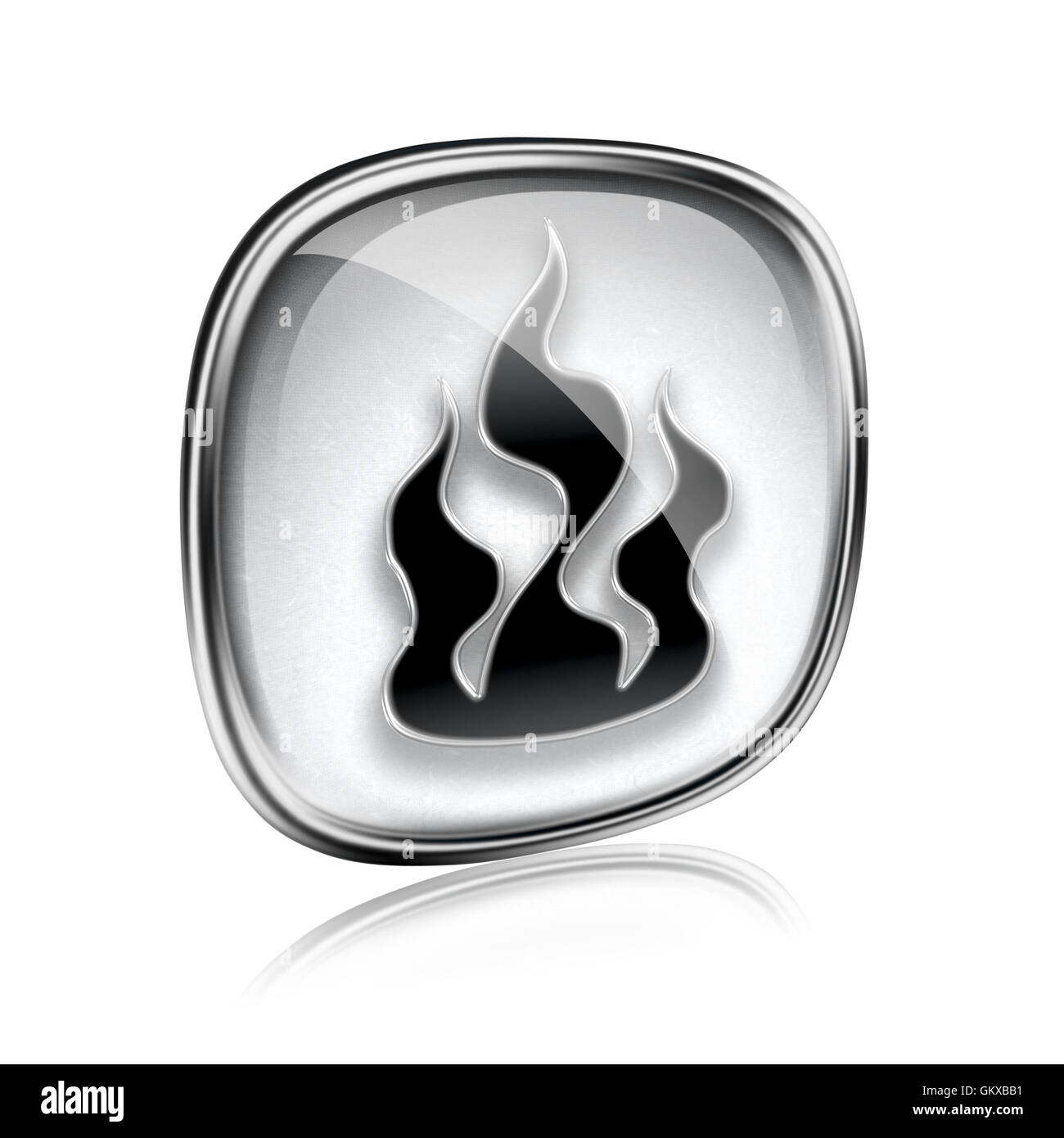 Industry warning sign grey glass, isolated on white background Stock ...