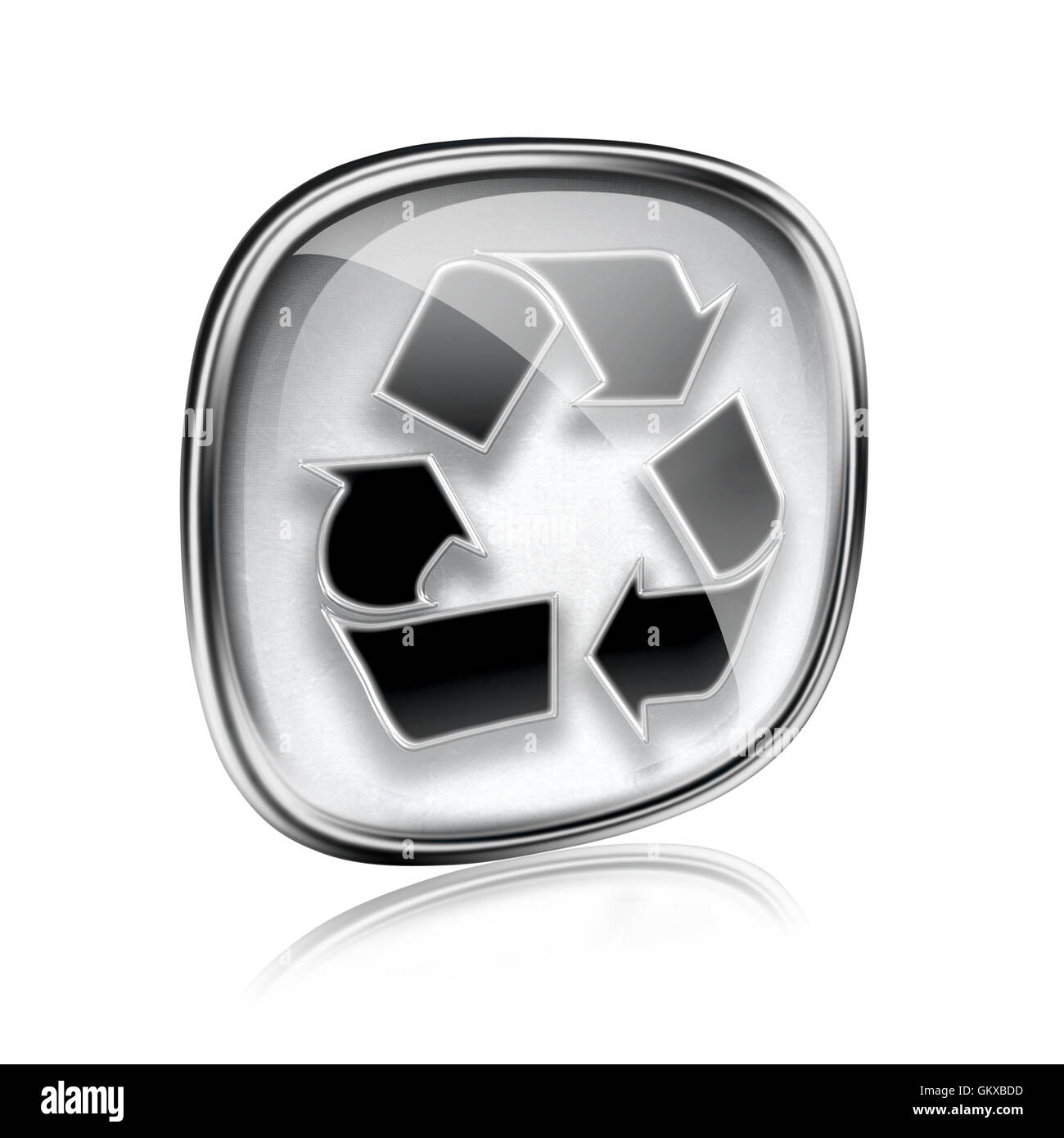 Recycling symbol icon grey glass, isolated on white background Stock ...