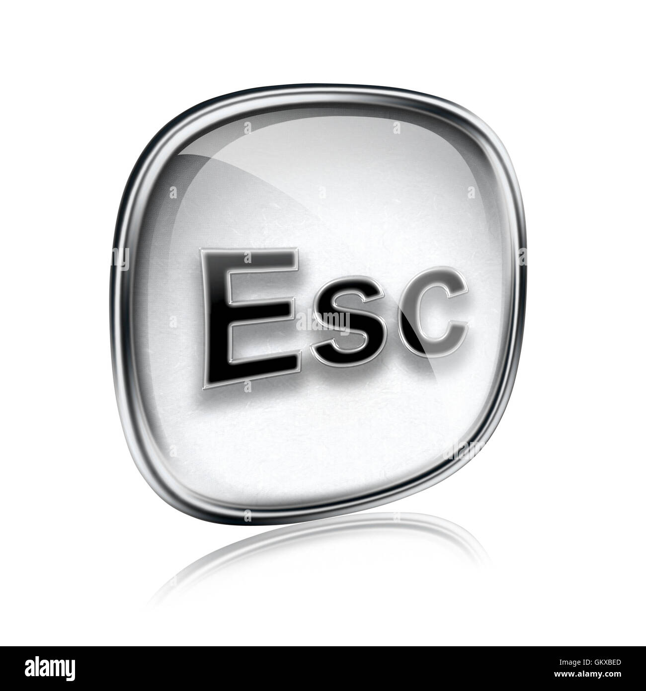 Esc icon grey glass, isolated on white background Stock Photo - Alamy