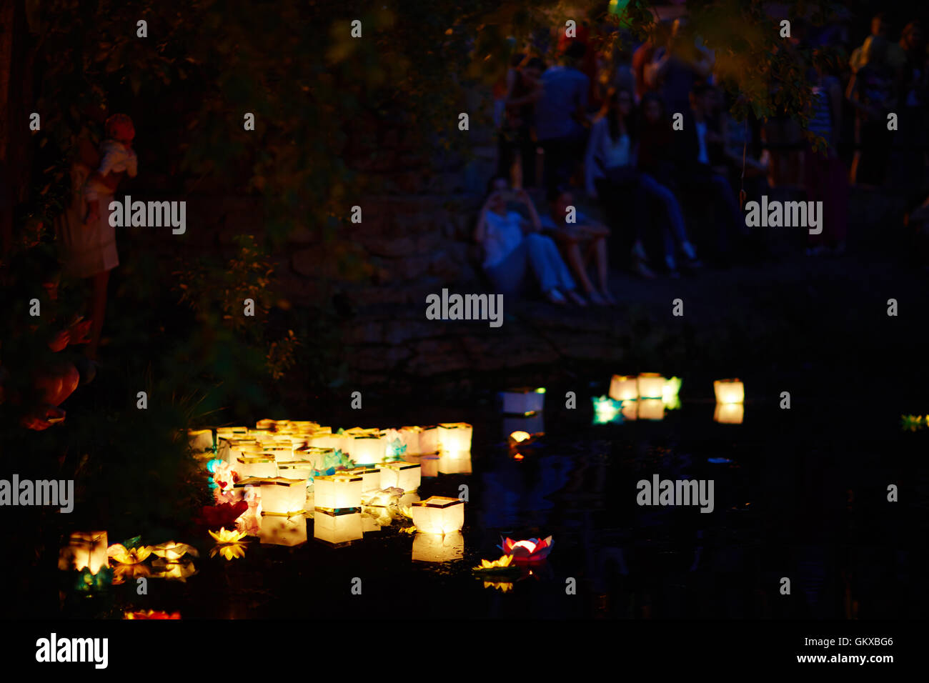 Traditional festive lanterns lightening the night Stock Photo - Alamy