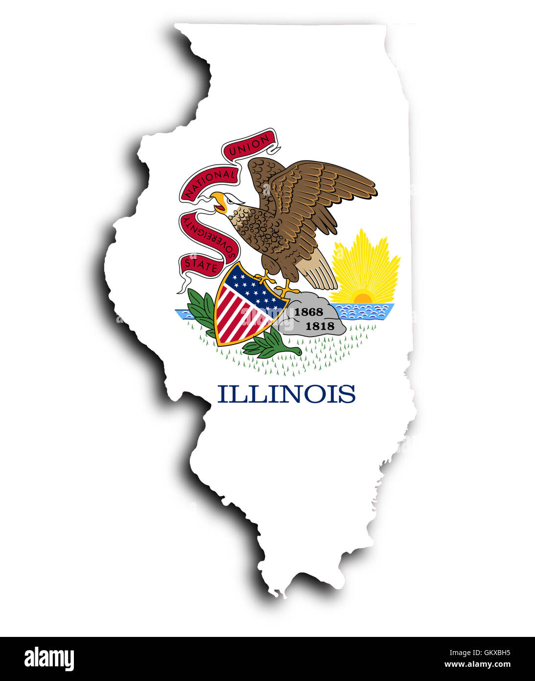 Map of Illinois Stock Photo - Alamy