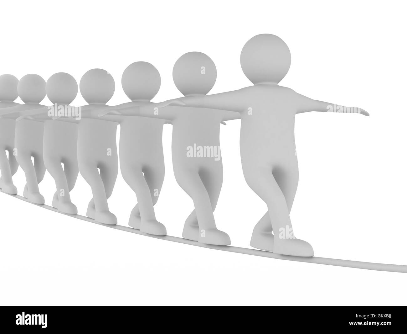3d man walking on rope hi-res stock photography and images - Alamy