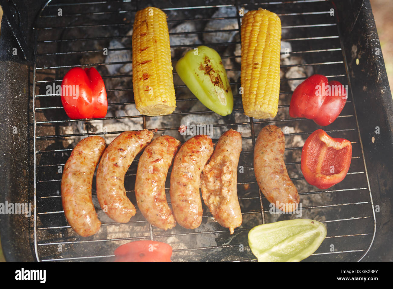 Sausages on the grate hi-res stock photography and images - Alamy