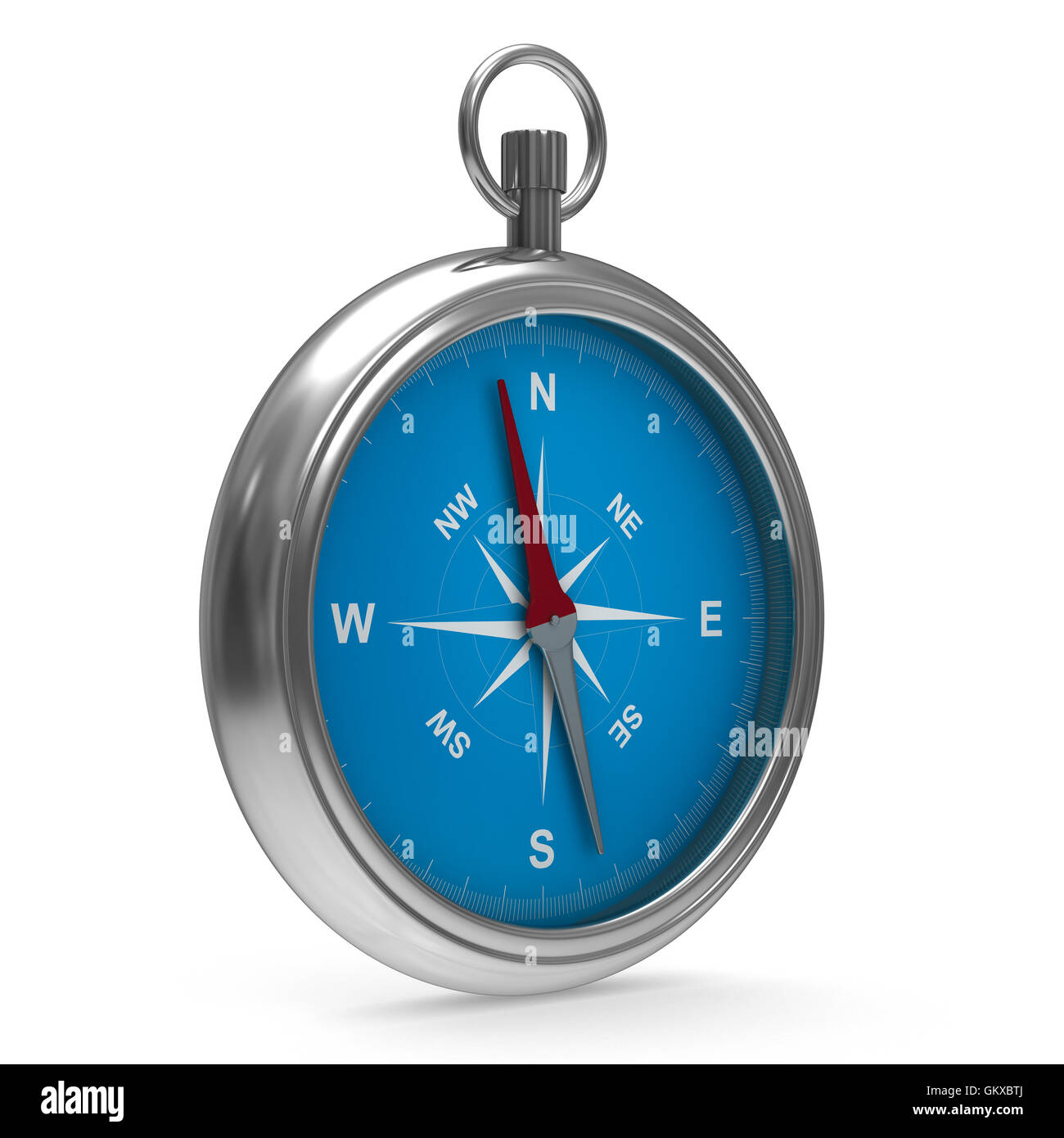 compass on white background. Isolated 3D image Stock Photo - Alamy