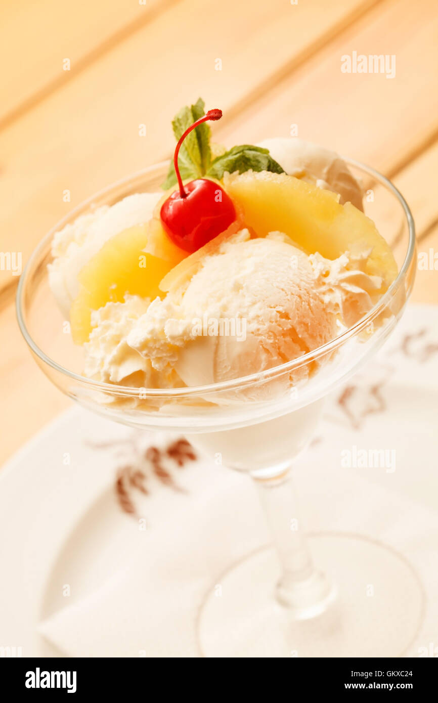 ice cream with fruits Stock Photo - Alamy