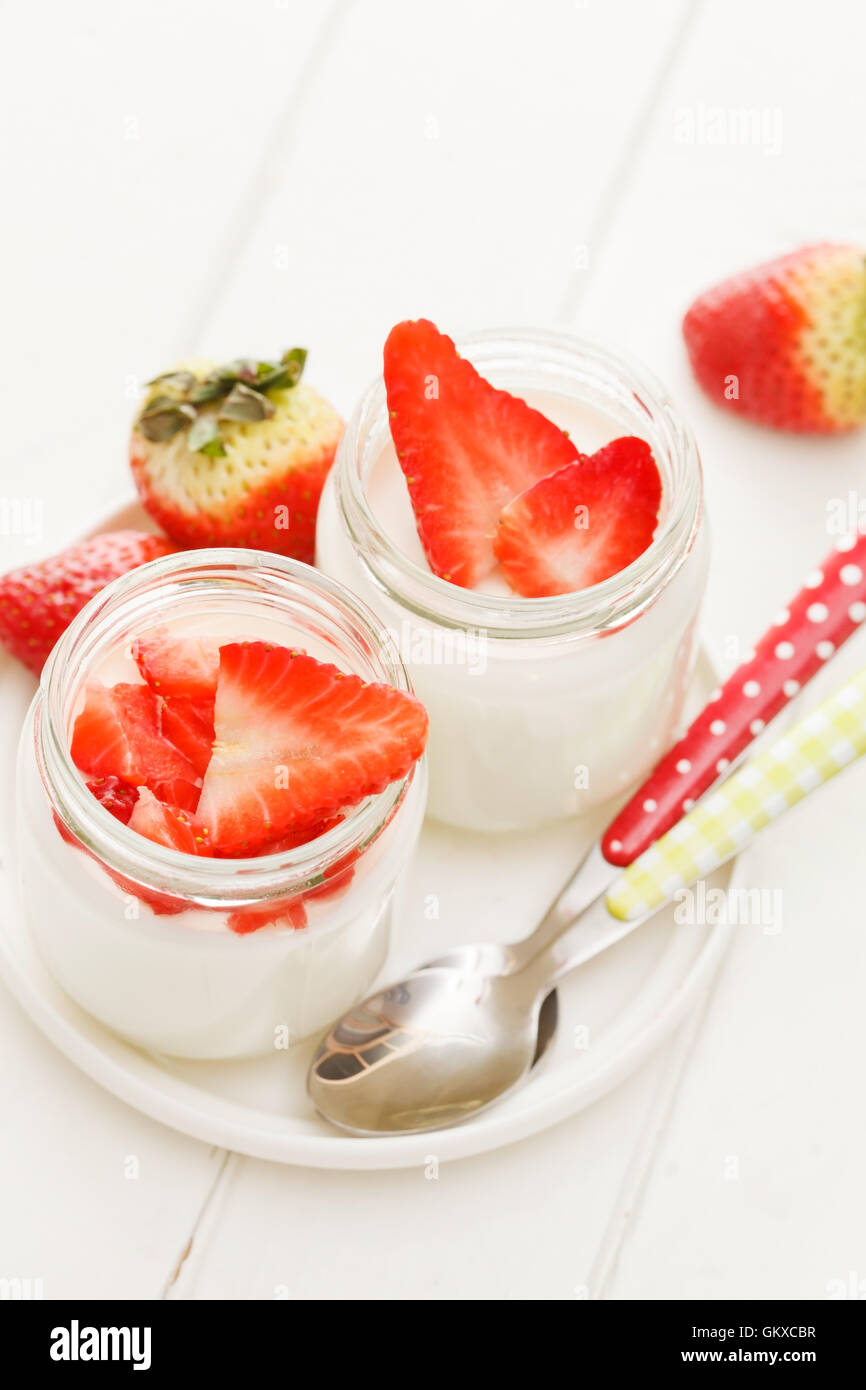 yogurt with strawberry Stock Photo - Alamy
