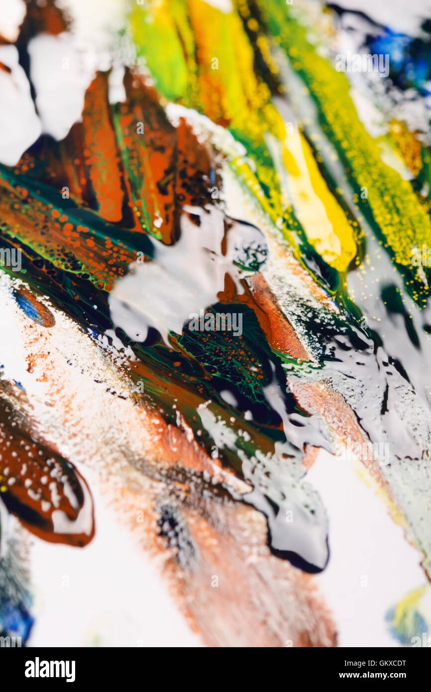 colorful oil paint palette Stock Photo - Alamy