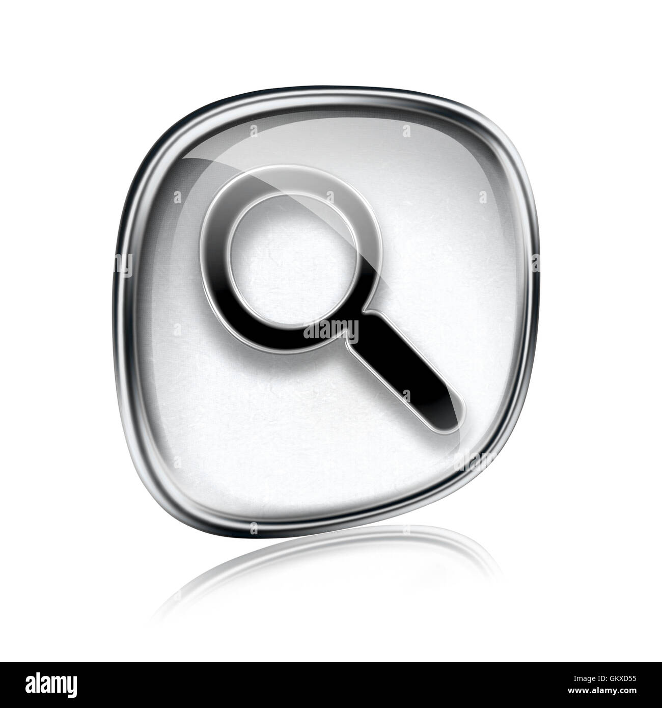 magnifier icon blue glass, isolated on white background Stock Photo - Alamy