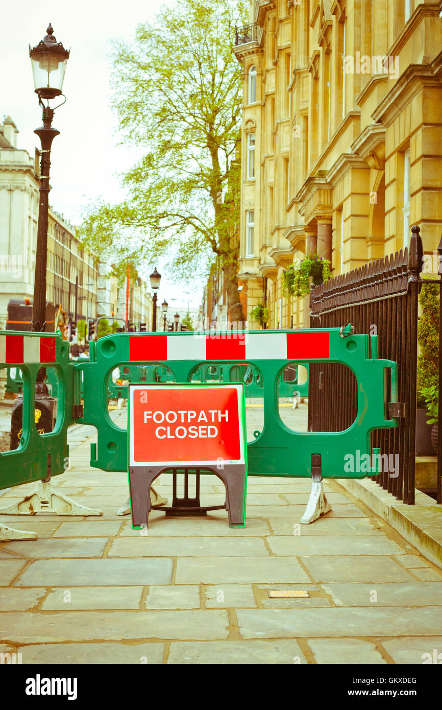 Temporary sidewalk closed sign hi-res stock photography and images - Alamy