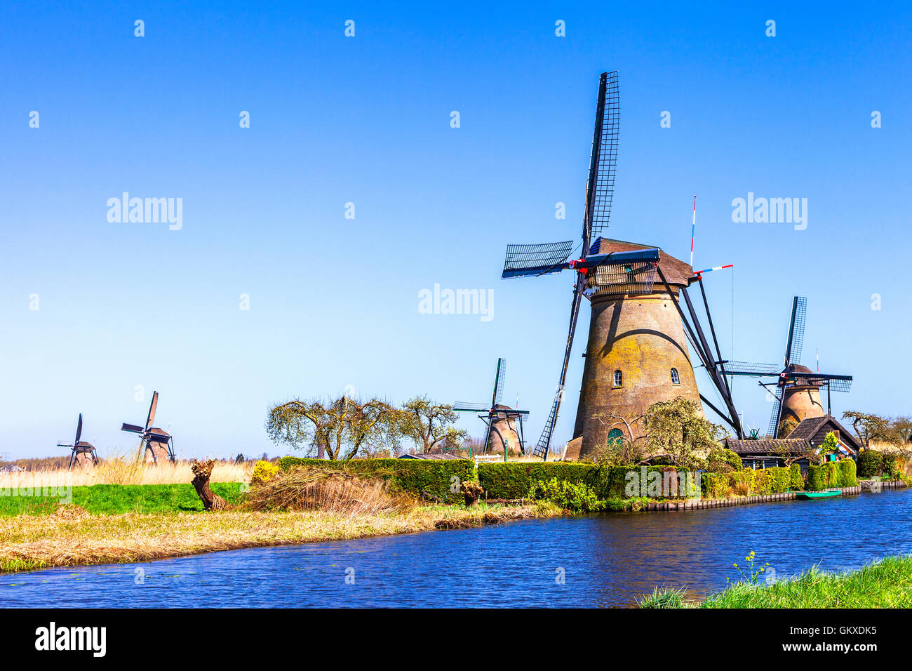 famous windmills of Netherlands in Kinderdjik Stock Photo - Alamy