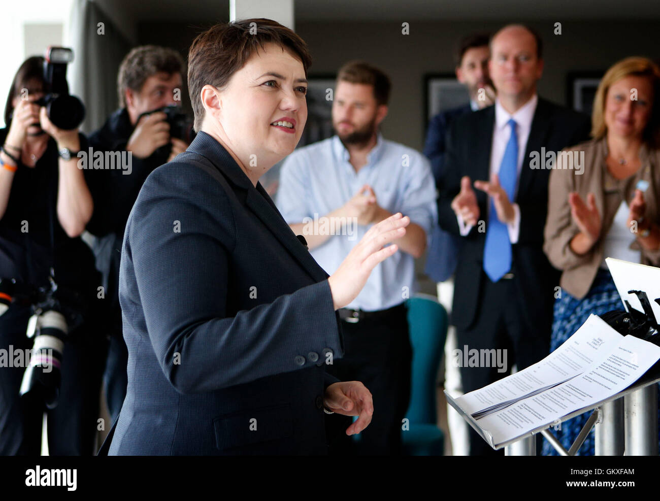 Scottish Conservative leader Ruth Davidson delivers a speech in ...