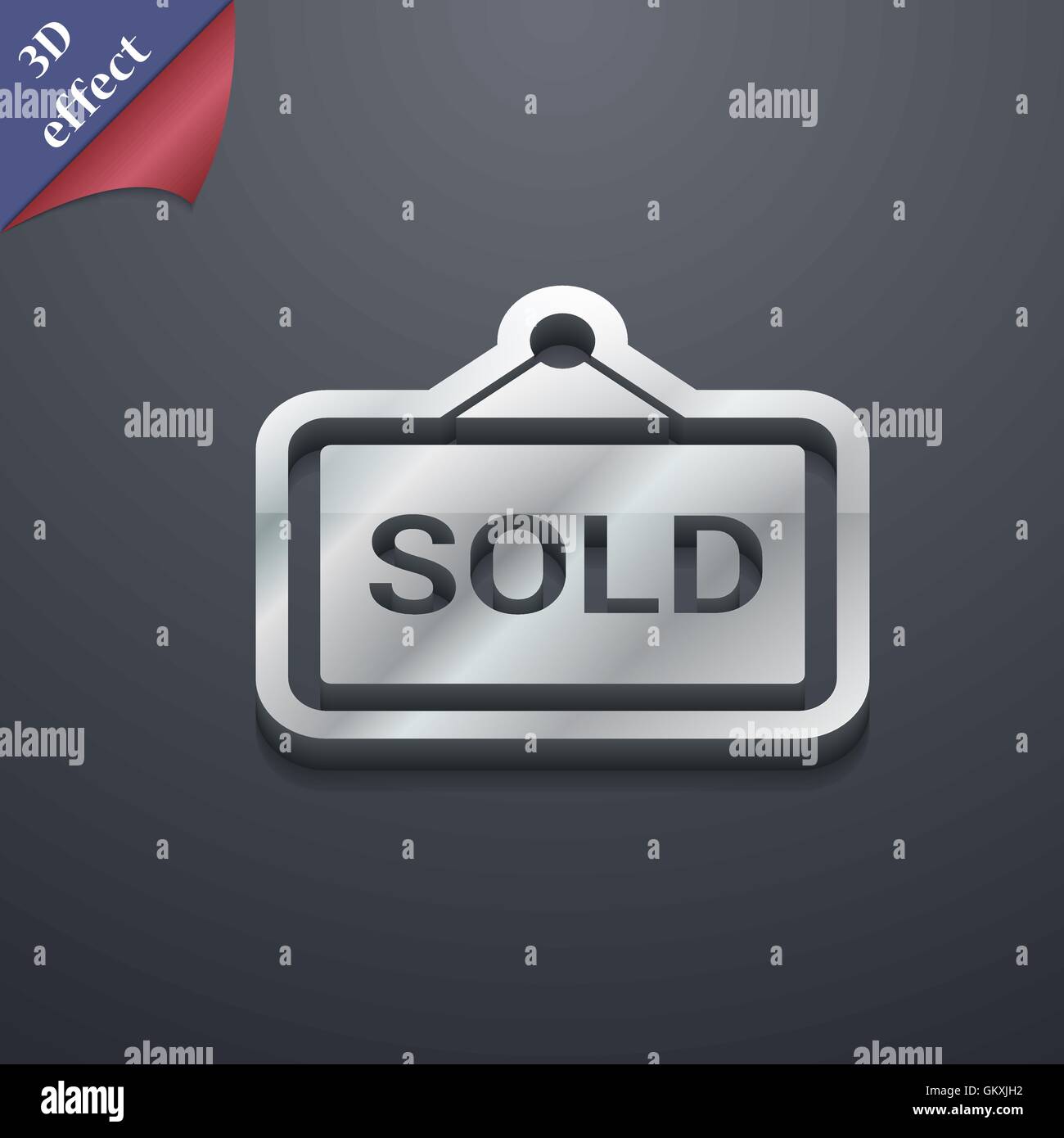 Sold icon symbol. 3D style. Trendy, modern design with space for your ...