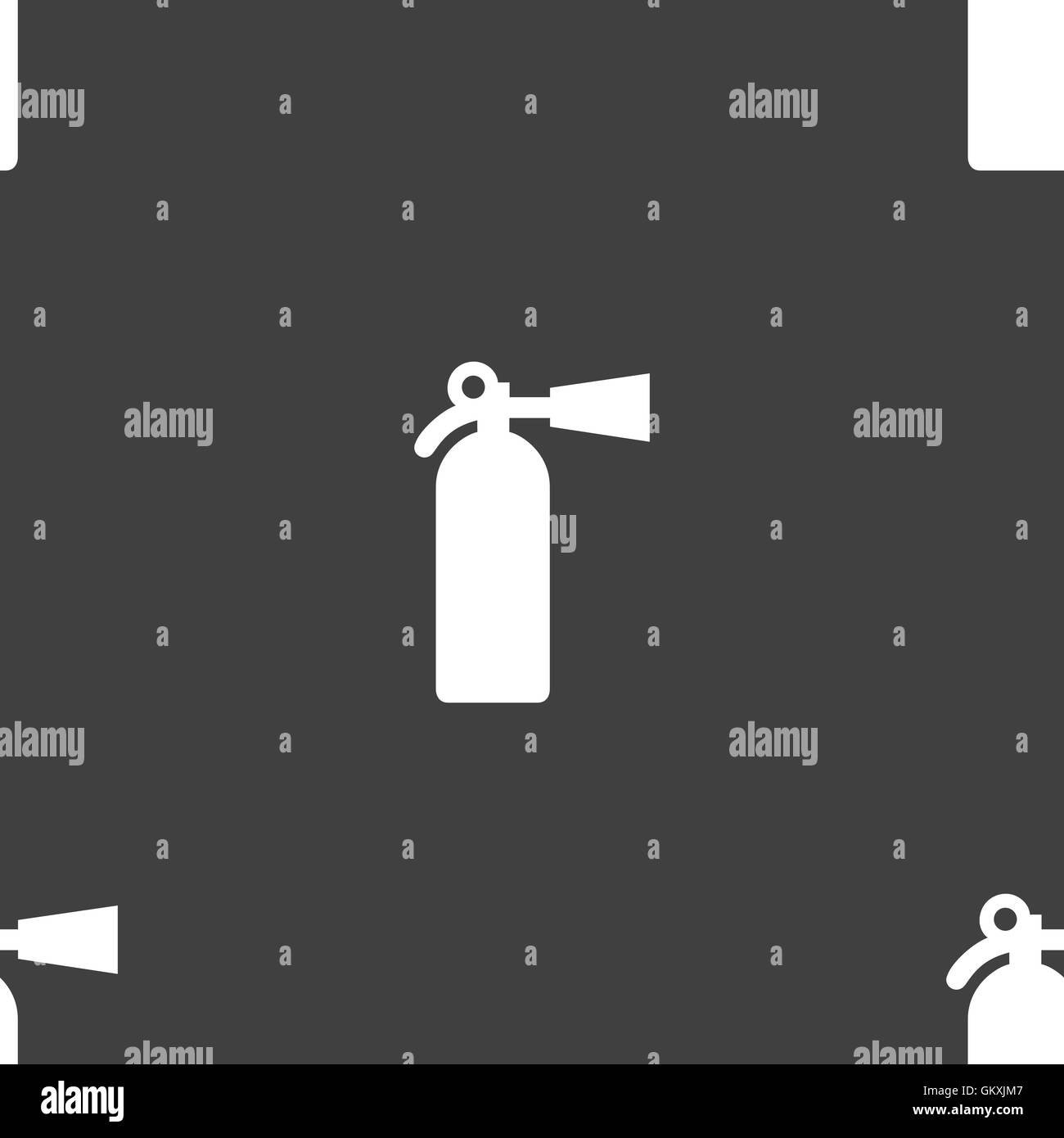 fire extinguisher icon sign. Seamless pattern on a gray background ...