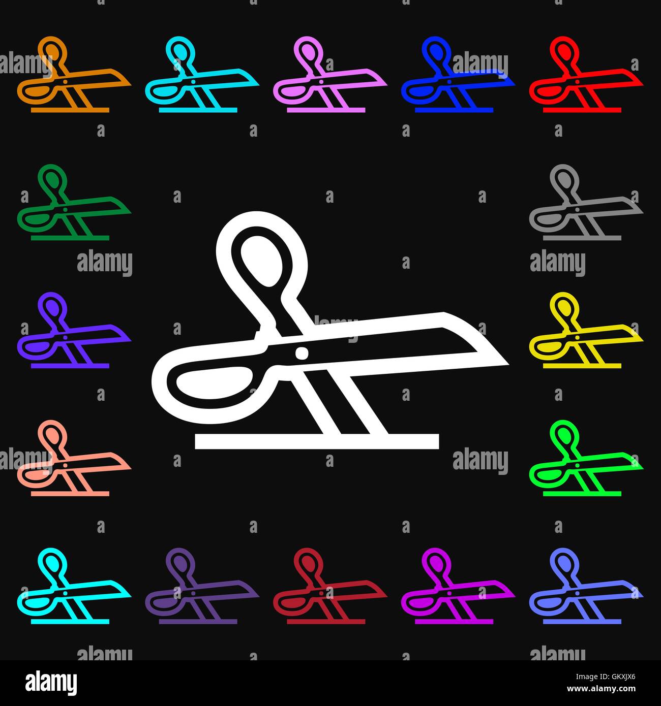 scissors icon sign. Lots of colorful symbols for your design. Vector ...