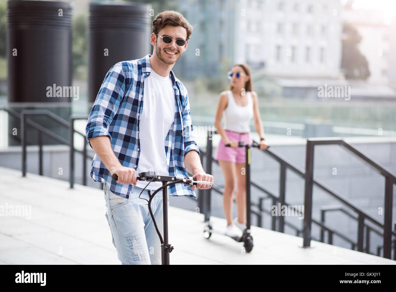 Man riding an e bike hi-res stock photography and images - Alamy