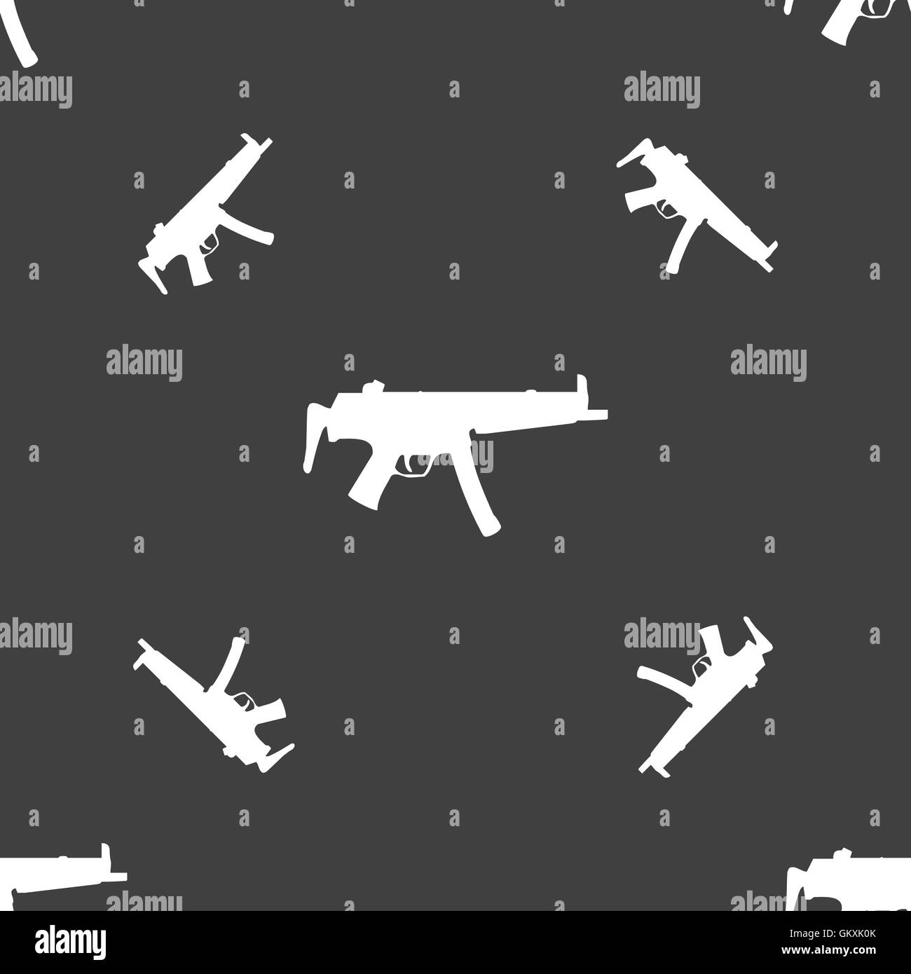 machine gun icon sign. Seamless pattern on a gray background. Vector ...