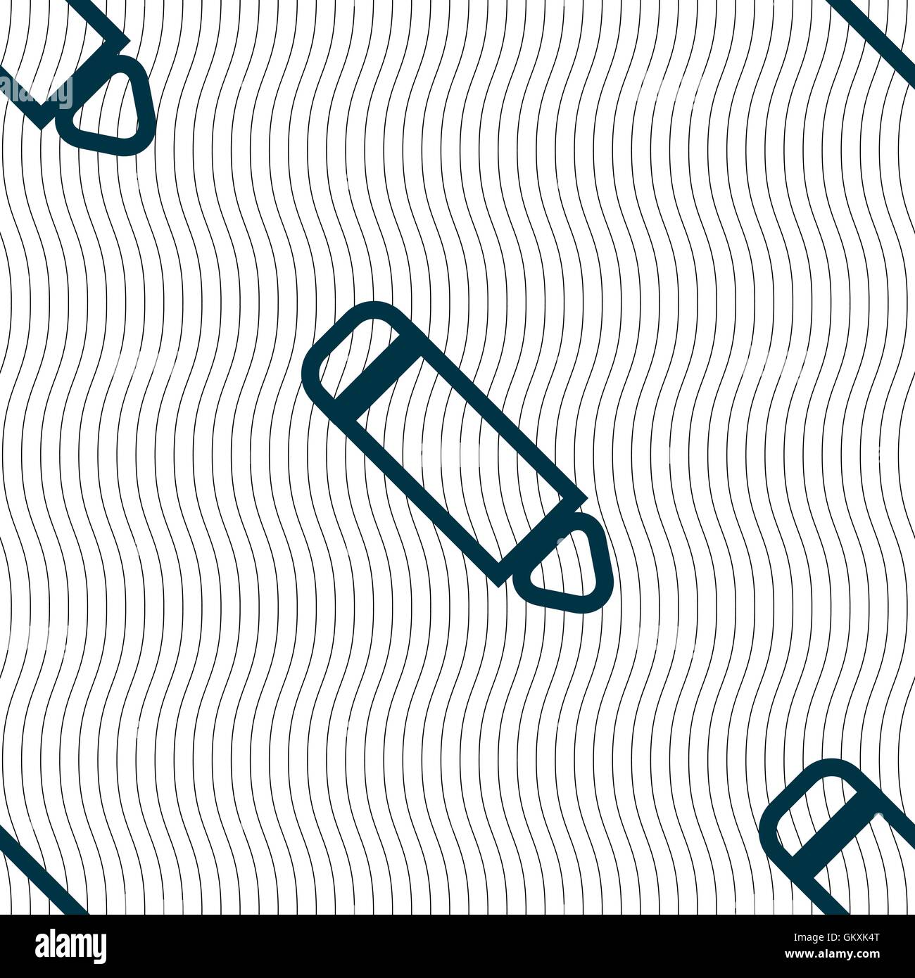 Pen icon sign. Seamless pattern with geometric texture. Vector Stock ...