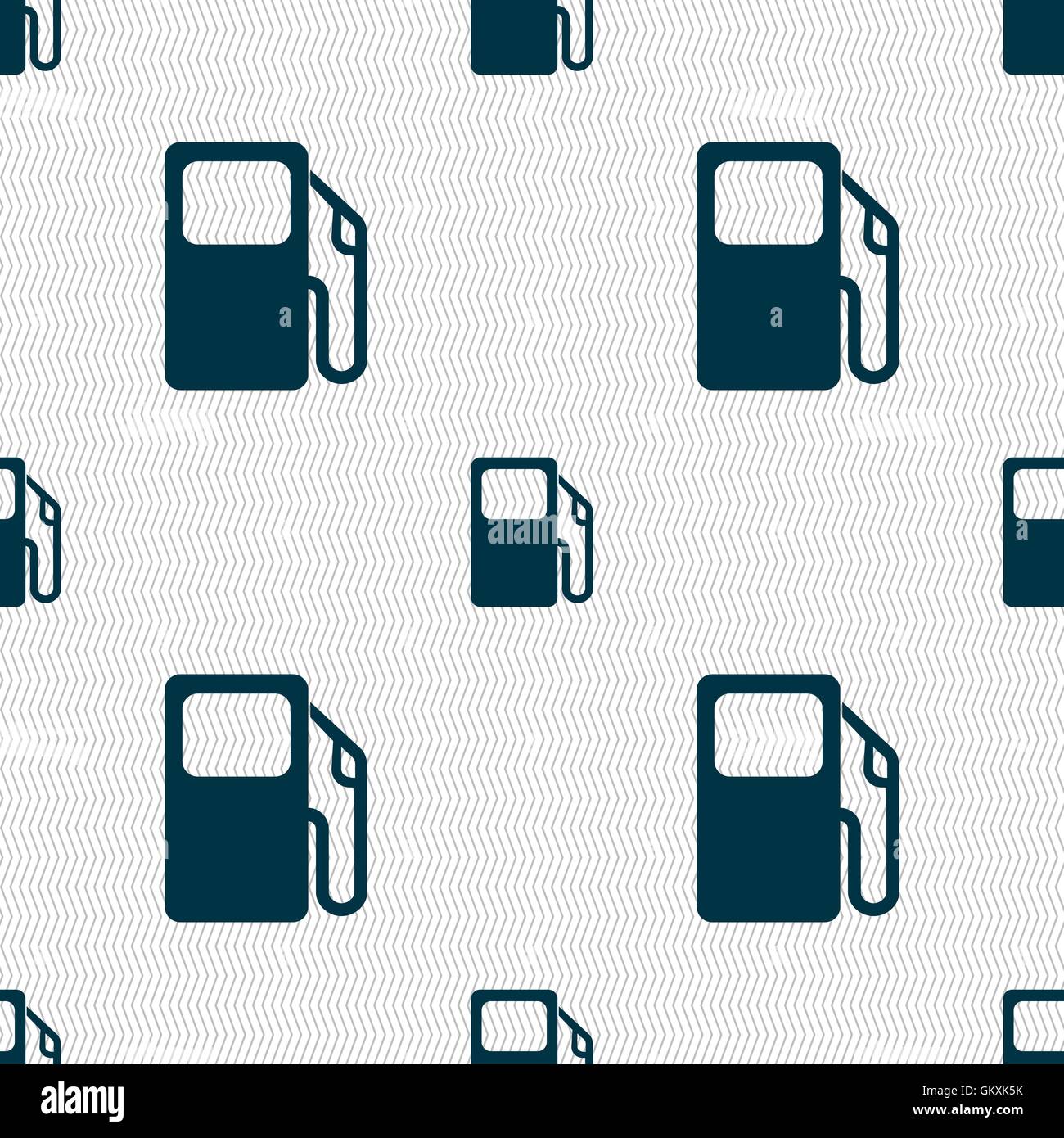 Auto gas station icon sign. Seamless pattern with geometric texture ...