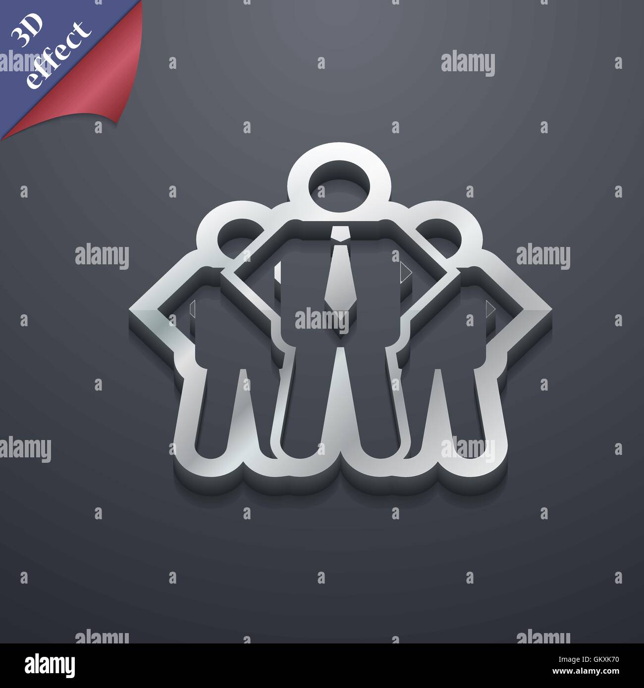 business team icon symbol. 3D style. Trendy, modern design with space ...