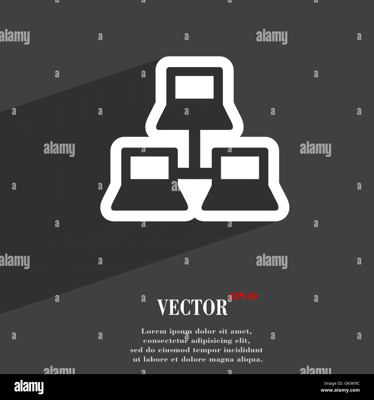 local area network icon symbol Flat modern web design with long shadow ...