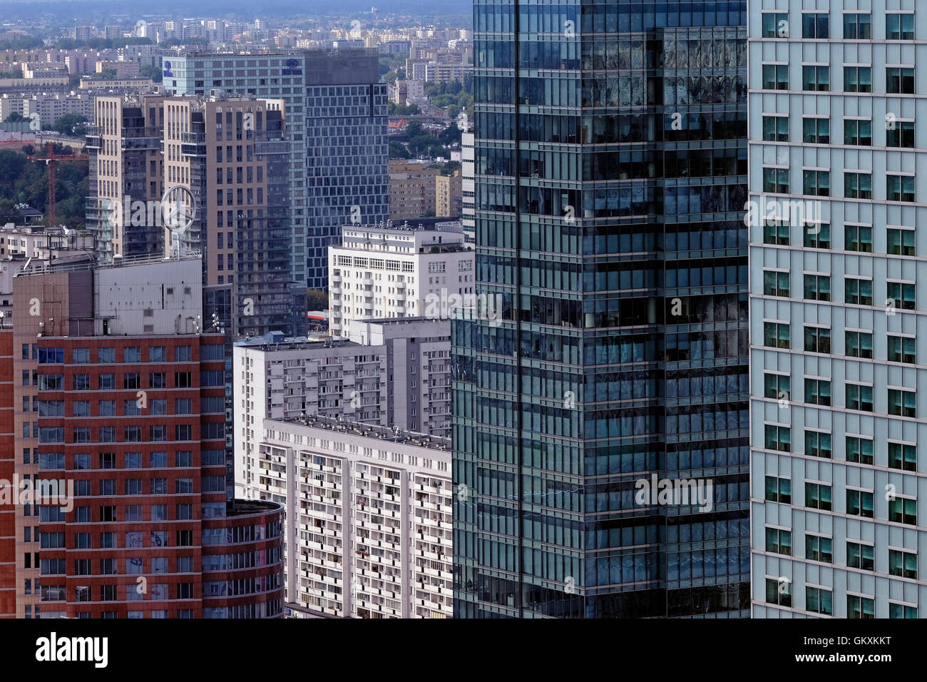 View from Palace of Culture and Science, a skyscraper 231 metres tall ...