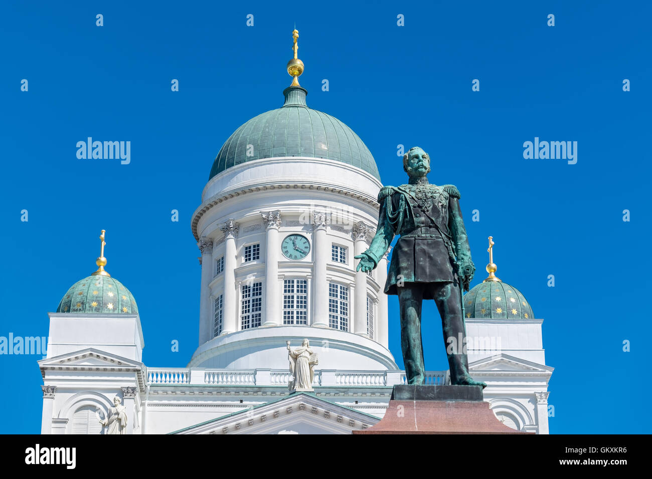 Emperor statue near Cathedral. Helsinki, Finland Stock Photo - Alamy