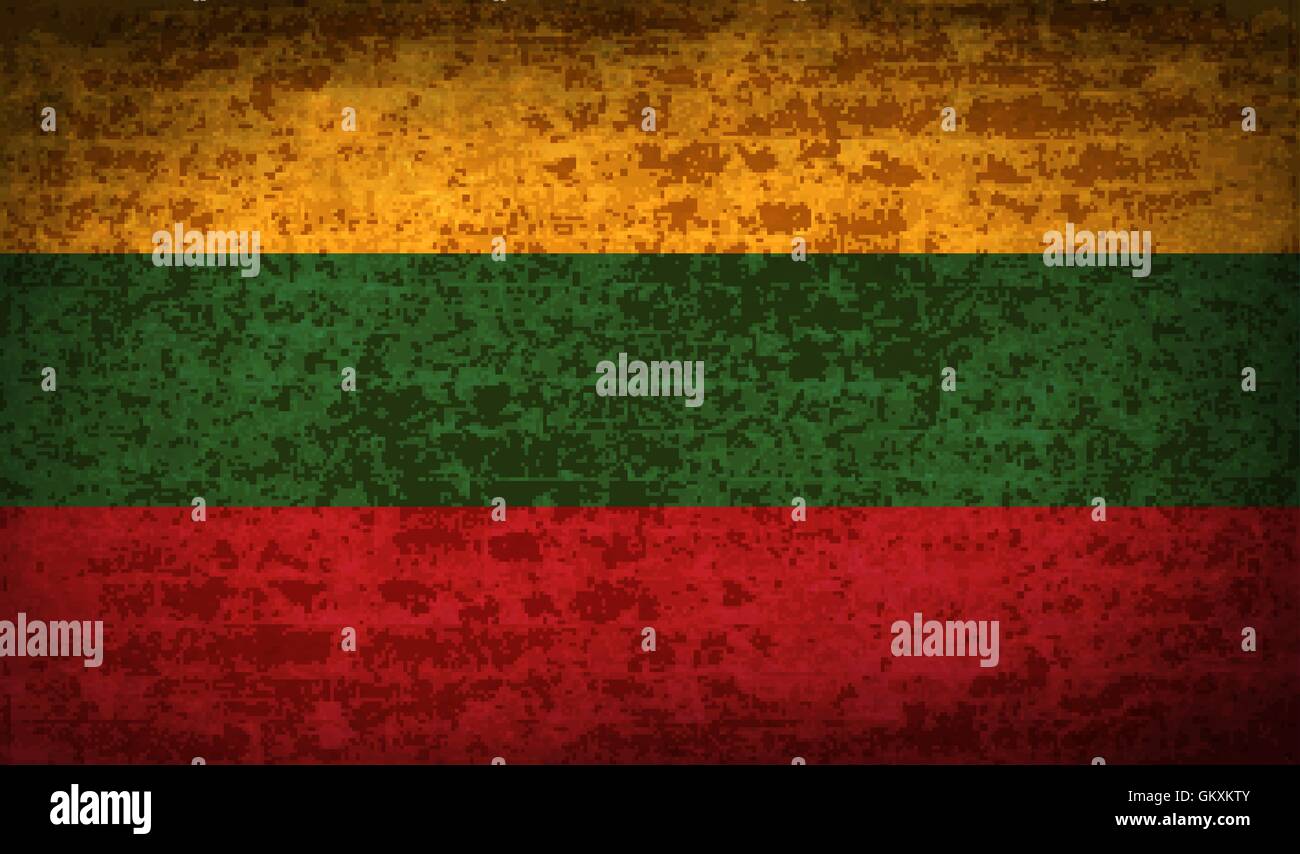 Flags Lithuania with dirty paper texture. Vector Stock Vector Image ...