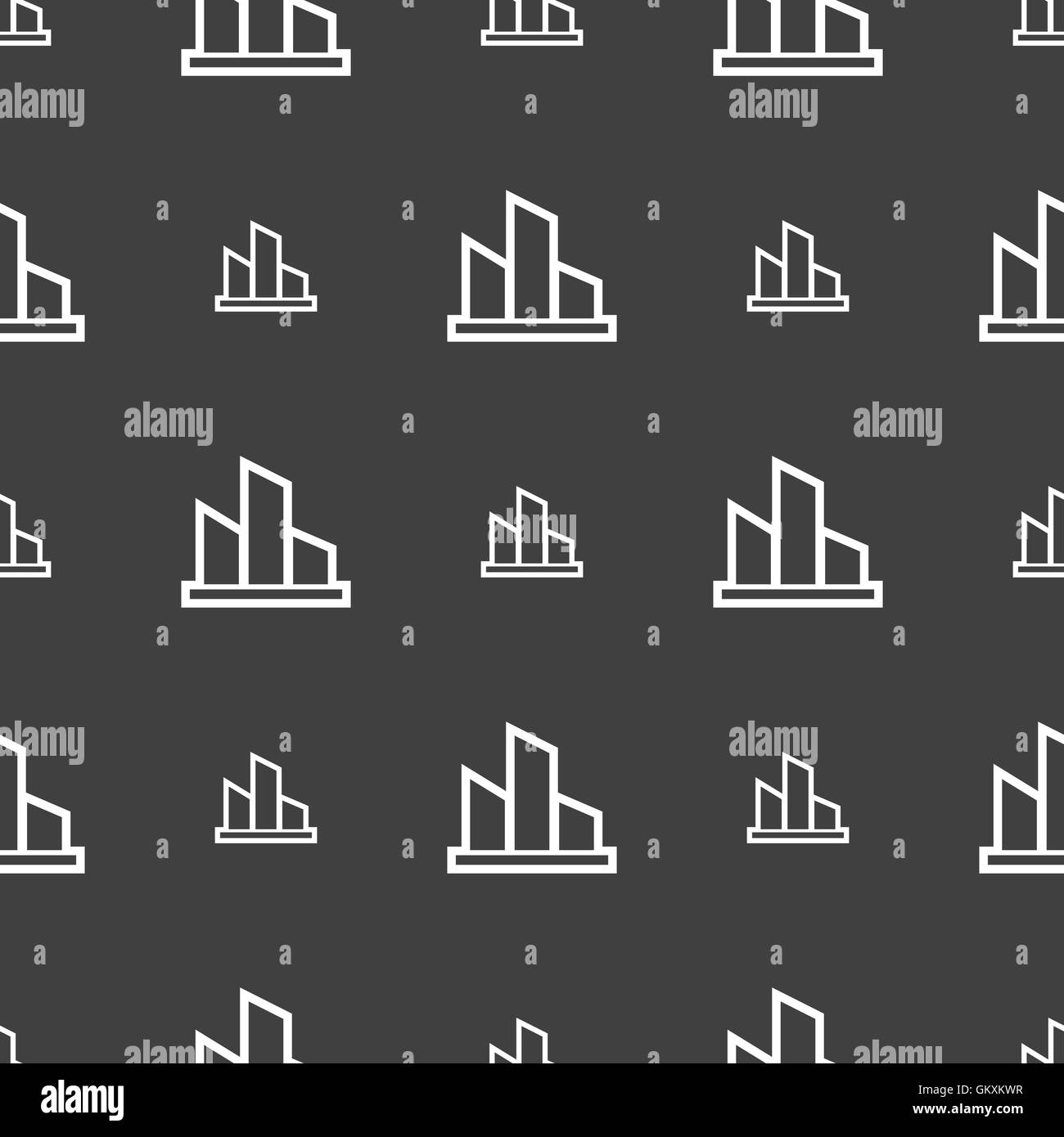 Diagram icon sign. Seamless pattern on a gray background. Vector Stock ...
