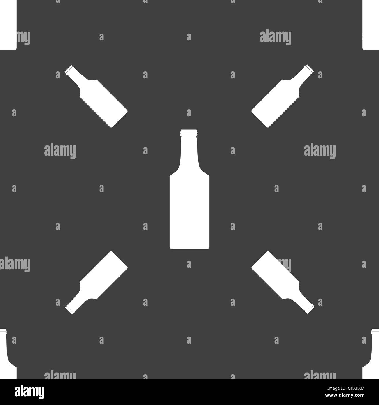 bottle icon sign. Seamless pattern on a gray background. Vector Stock ...