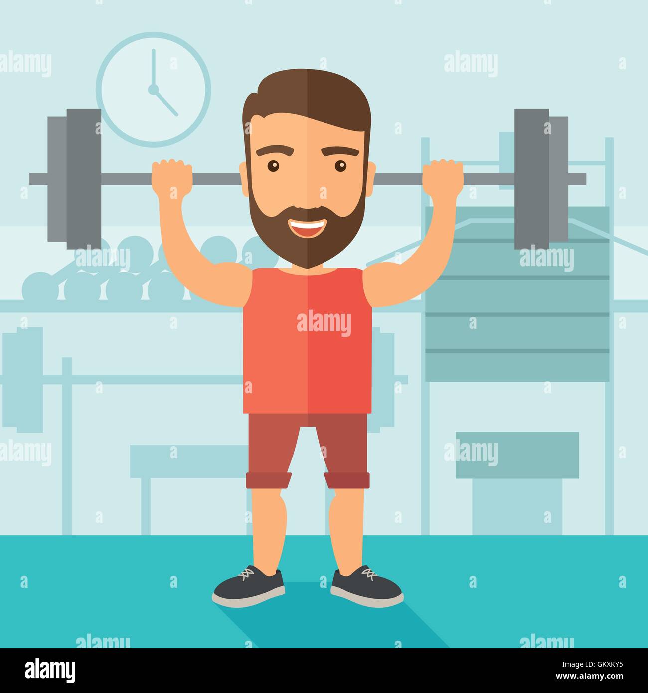 Fitness barbell exercise people Stock Vector Images - Alamy