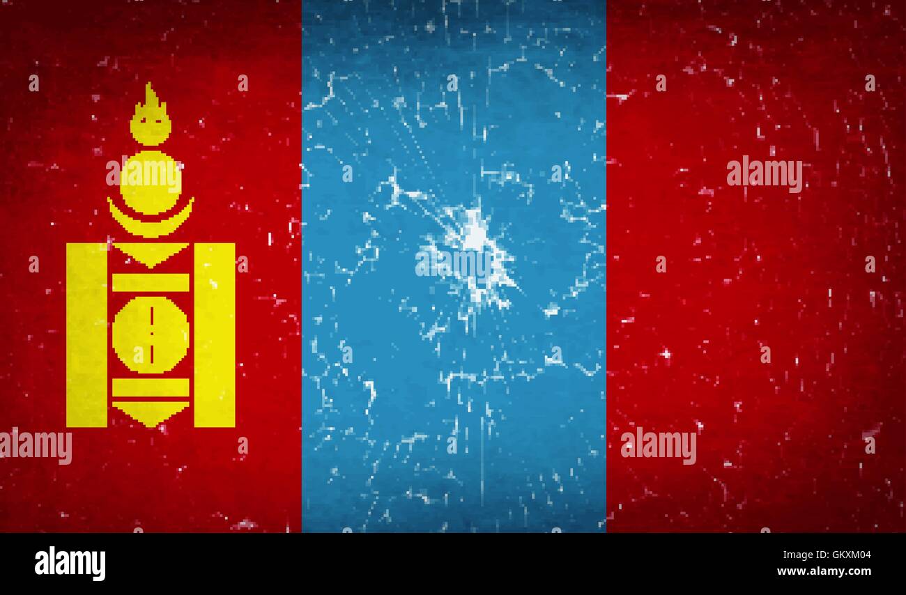 Flags Mongolia with broken glass texture. Vector Stock Vector Image ...