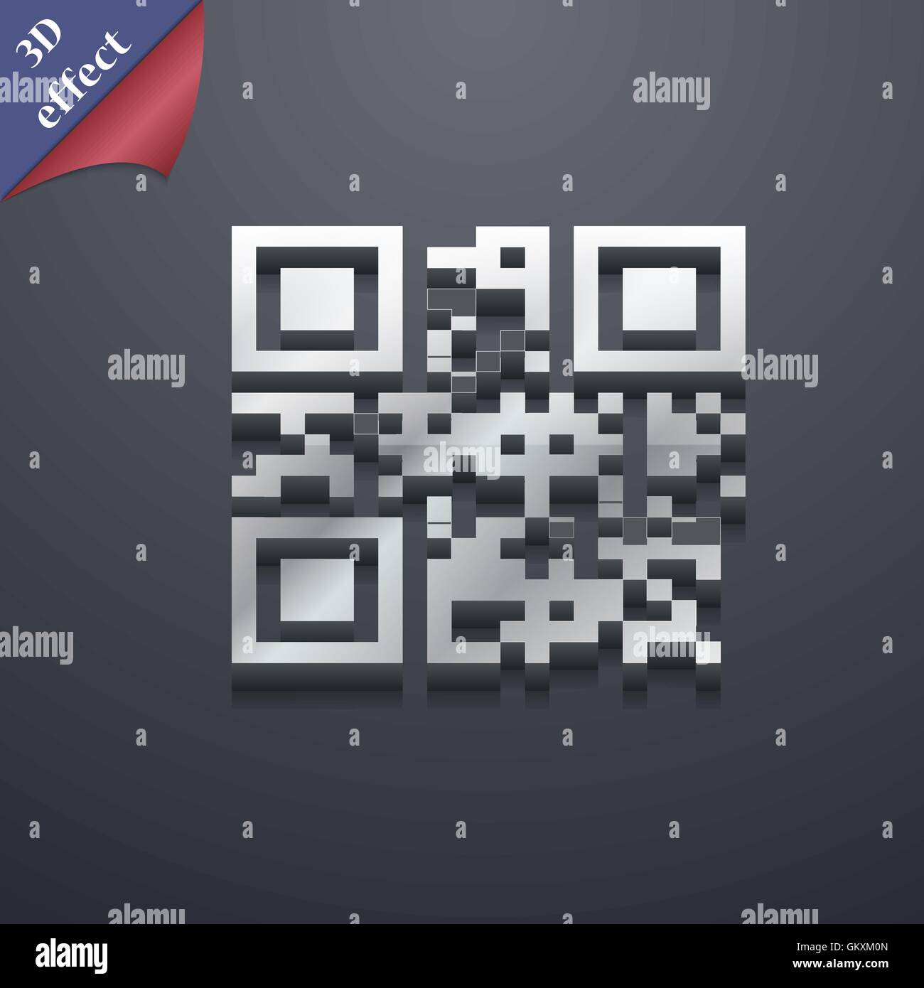 Qr code icon symbol. 3D style. Trendy, modern design with space for ...