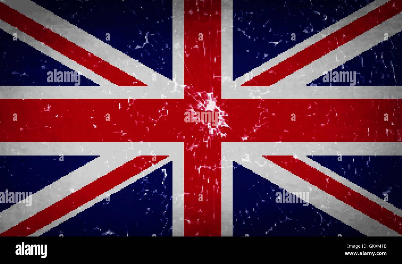 Flags United Kingdom with broken glass texture. Vector Stock Vector ...