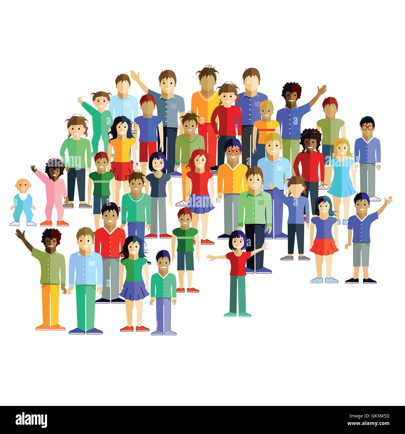 Large Group Of People Cartoon