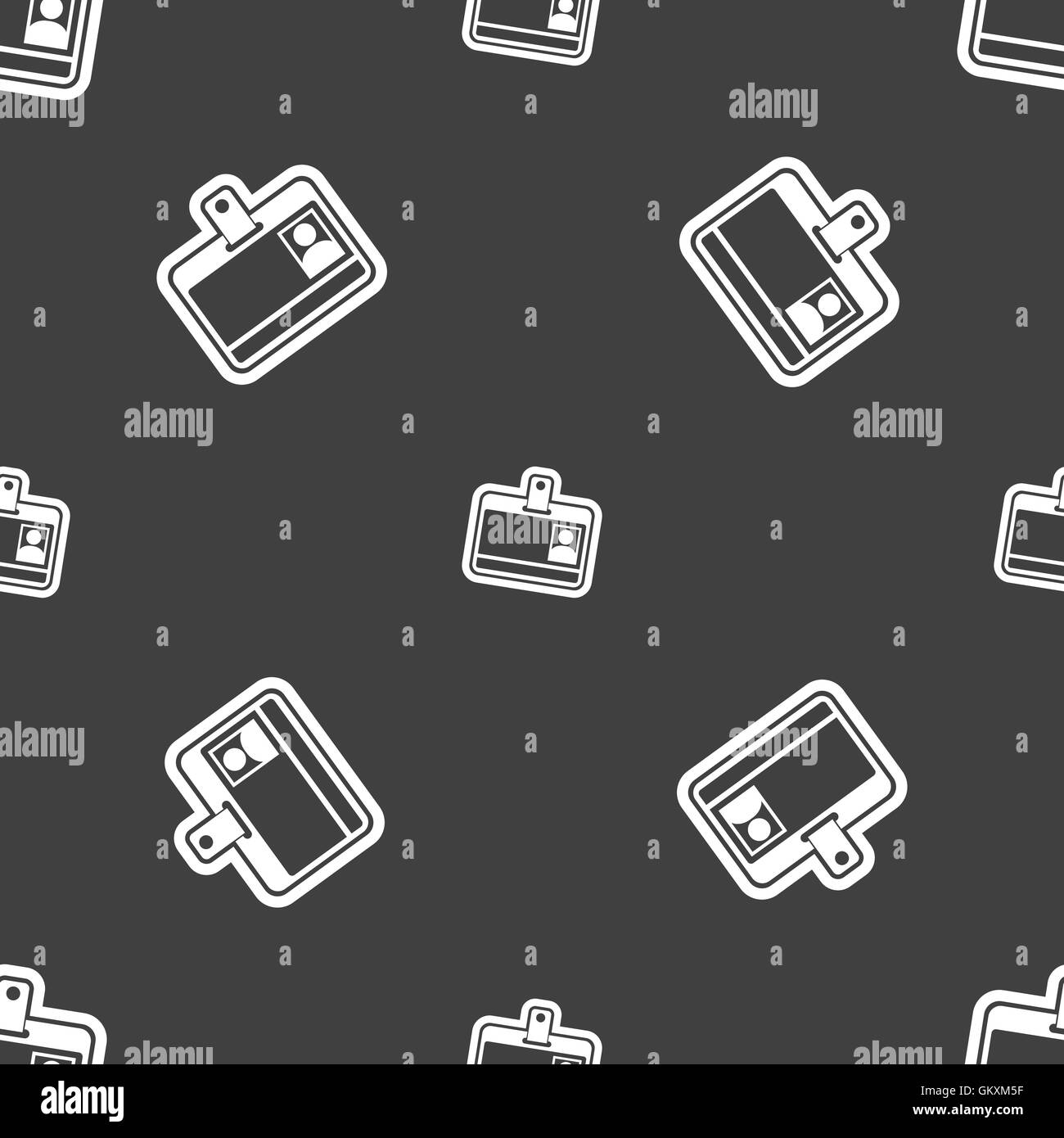 Id card icon sign. Seamless pattern on a gray background. Vector Stock ...