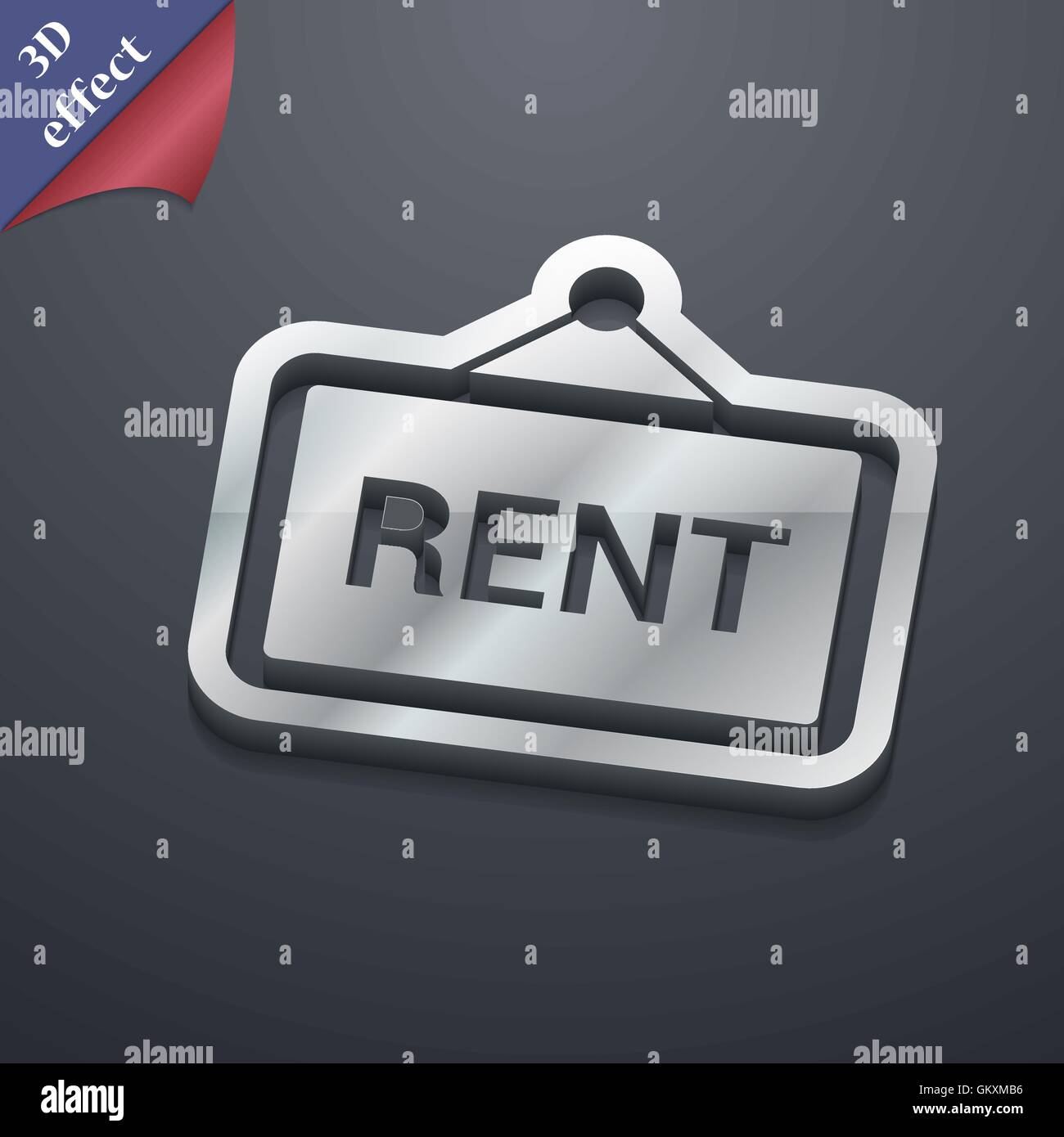 Rent icon symbol. 3D style. Trendy, modern design with space for your ...
