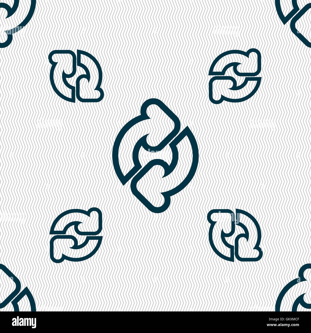 Refresh icon sign. Seamless pattern with geometric texture. Vector ...