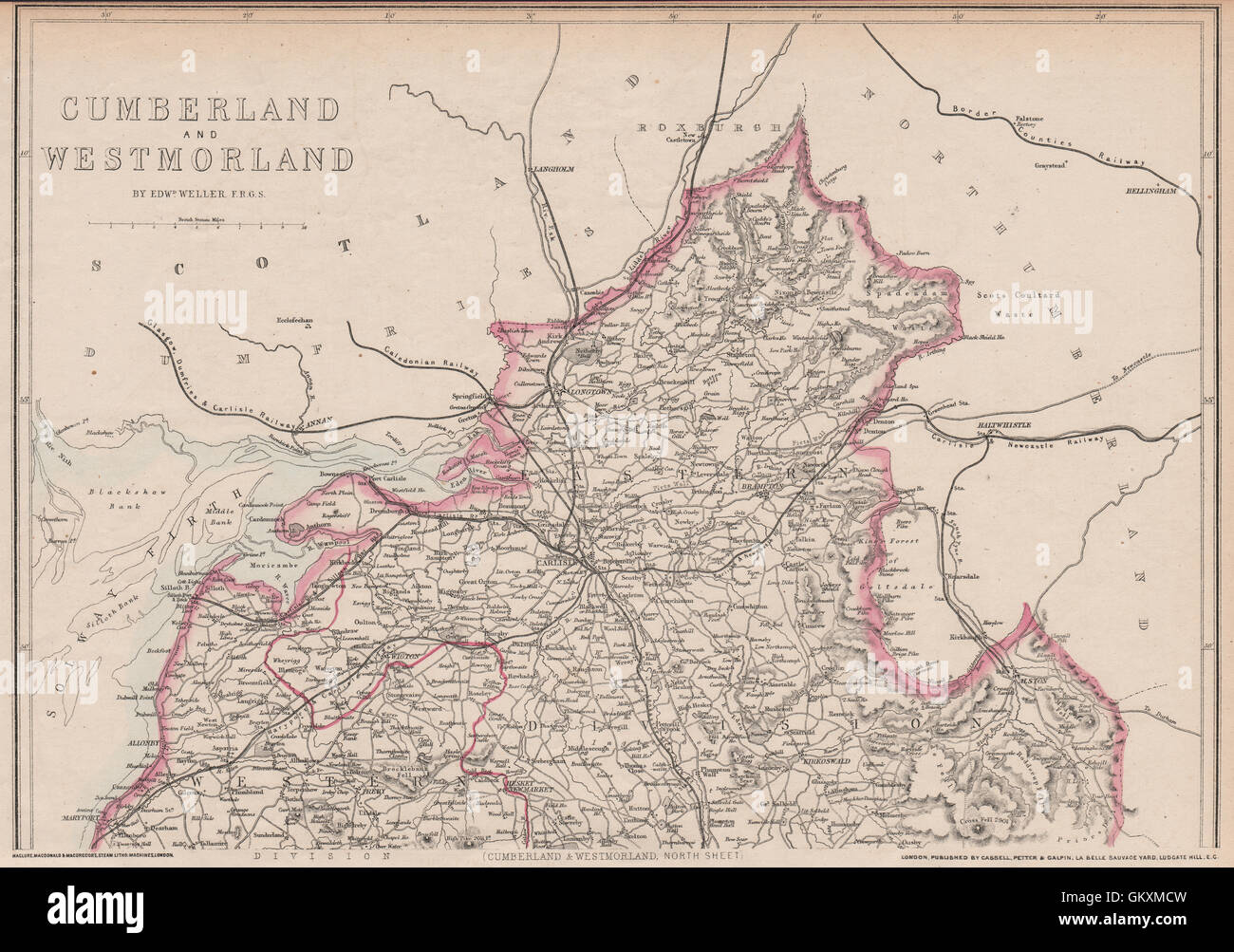 CUMBERLAND NORTH. Carlisle Solway Firth. County map. Railways. WELLER ...
