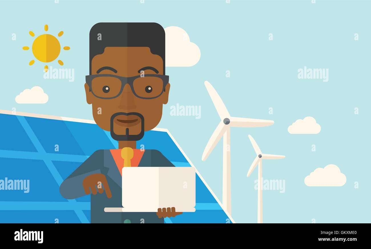 Cartoon illustration energy solar panel Stock Vector Images - Alamy