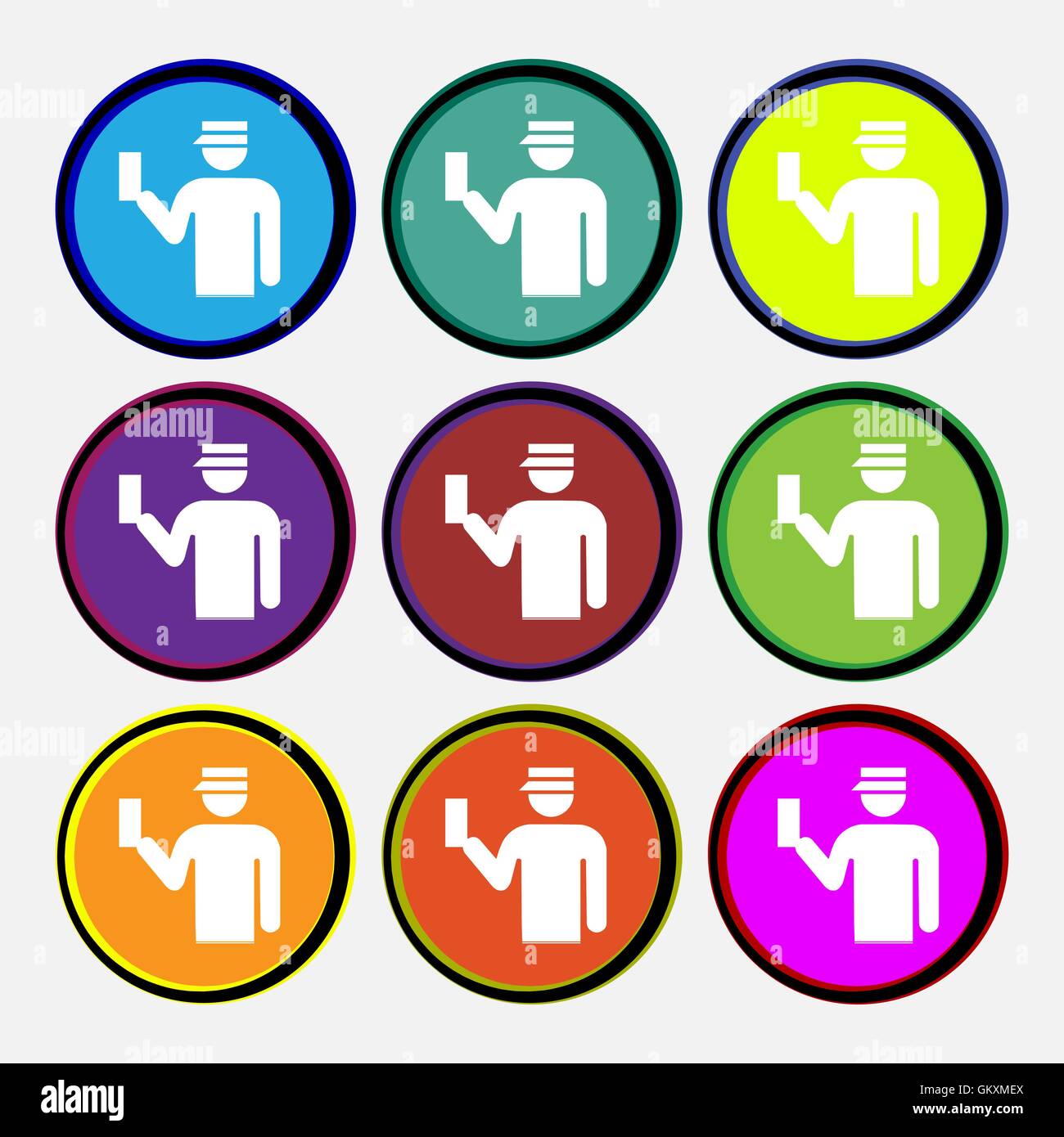 Nine people police Stock Vector Images - Alamy