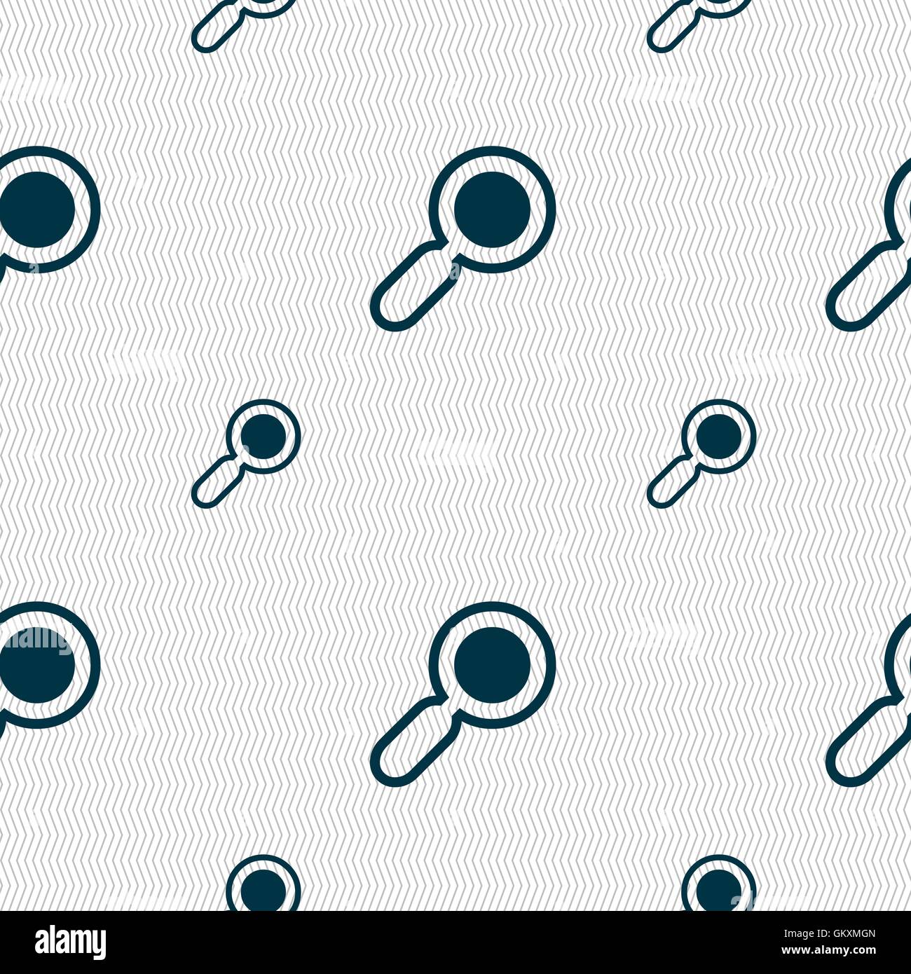 magnifying glass, zoom icon sign. Seamless pattern with geometric ...