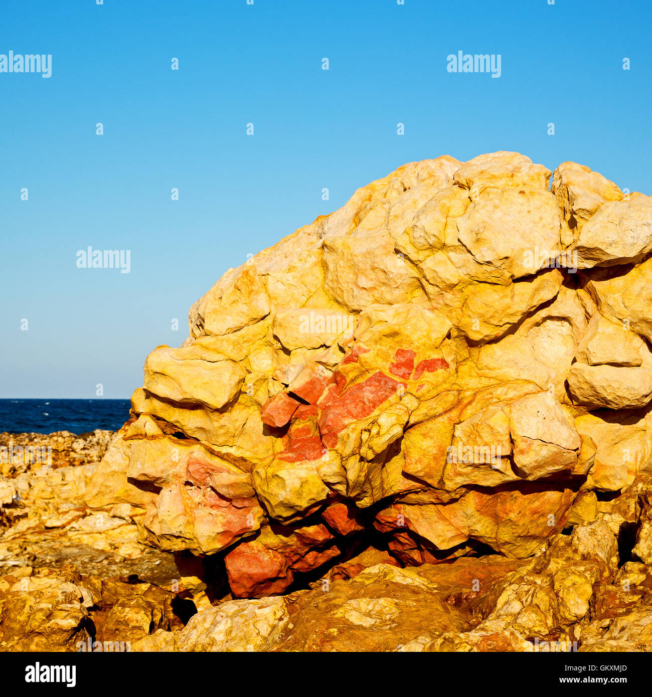 relax near sky in oman coastline sea ocean gulf rock and beach Stock ...