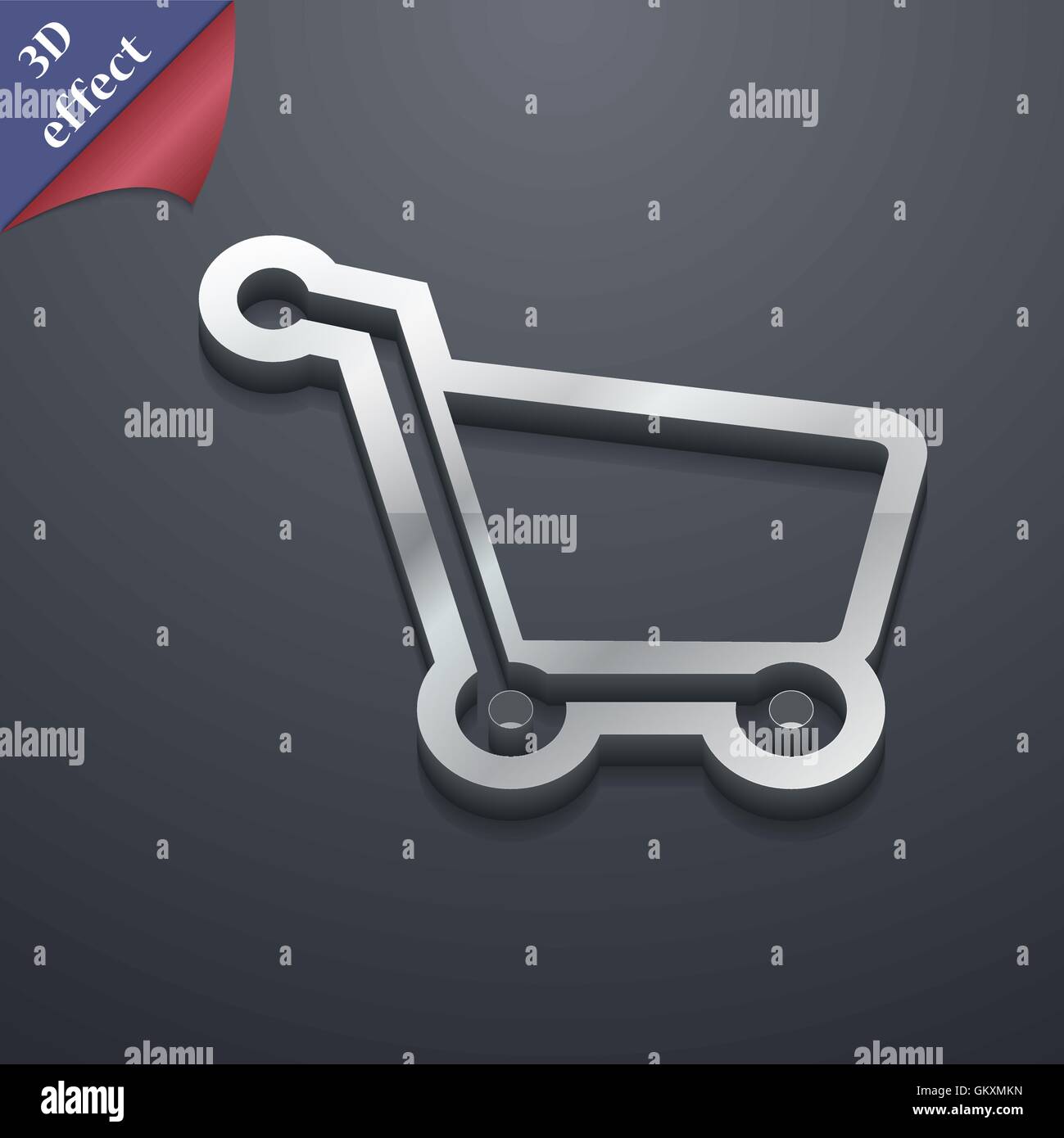 Shopping cart icon symbol. 3D style. Trendy, modern design with space ...