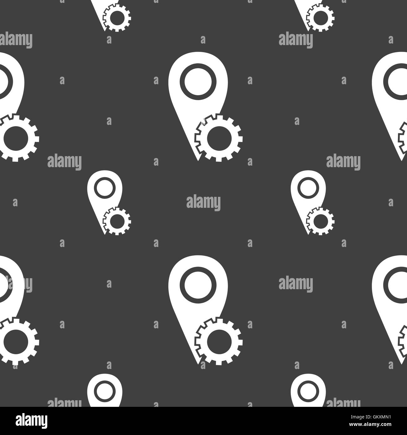 Map pointer setting icon sign. Seamless pattern on a gray background. Vector Stock Vector Image ...