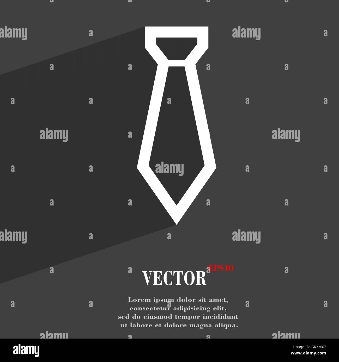 Tie icon symbol Flat modern web design with long shadow and space for ...