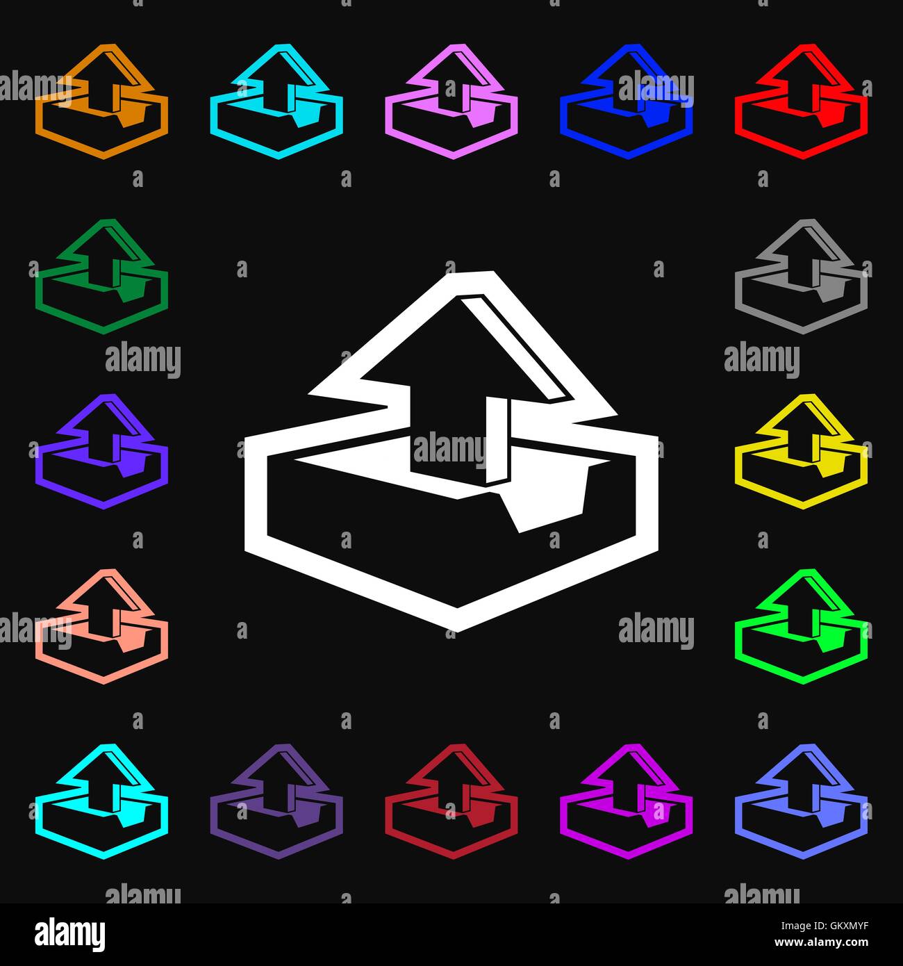 Upload icon sign. Lots of colorful symbols for your design. Vector ...