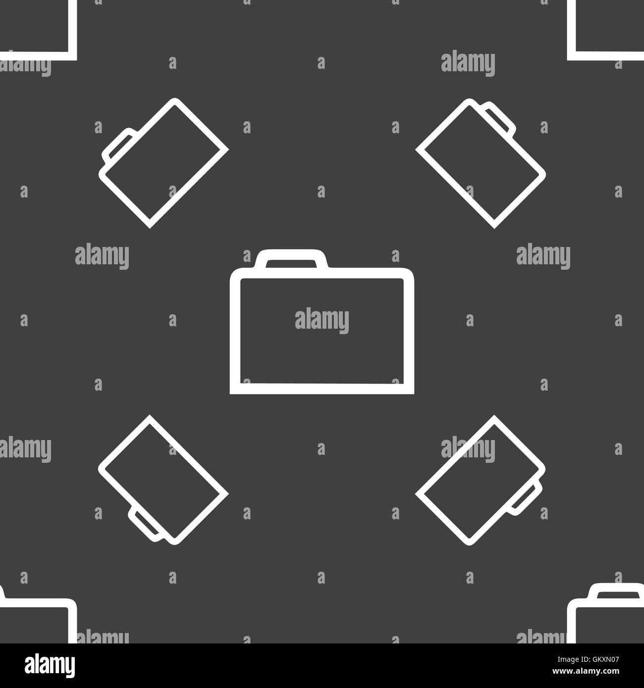 Folder icon sign. Seamless pattern on a gray background. Vector Stock ...
