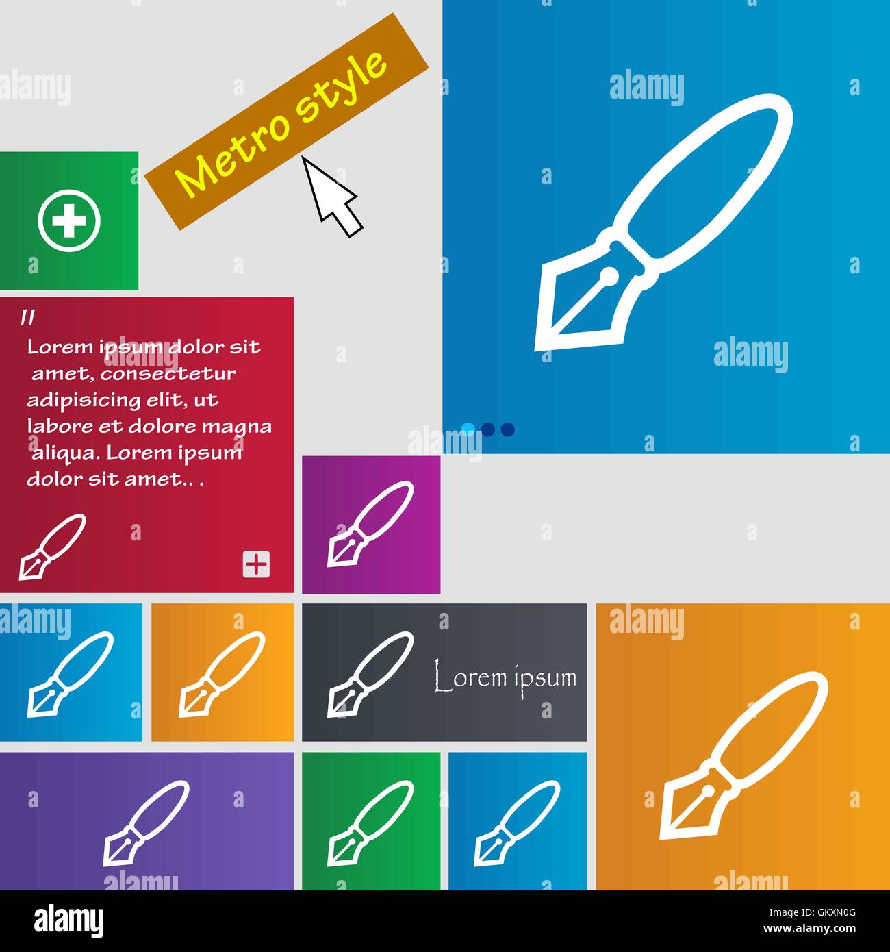 Pen icon sign. buttons. Modern interface website buttons with cursor pointer. Vector Stock ...