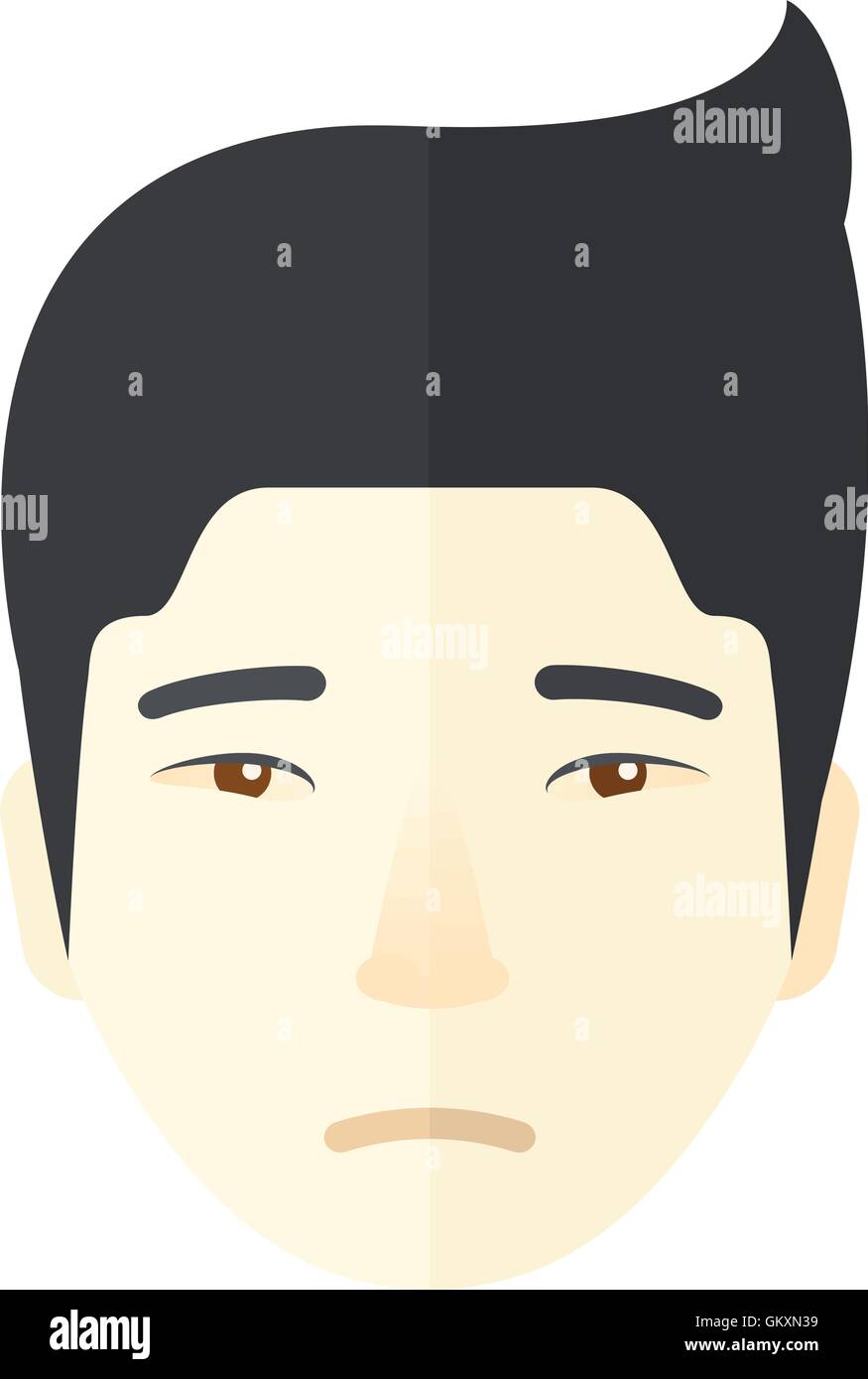 Face of a sad japanese guy Stock Vector Image & Art - Alamy